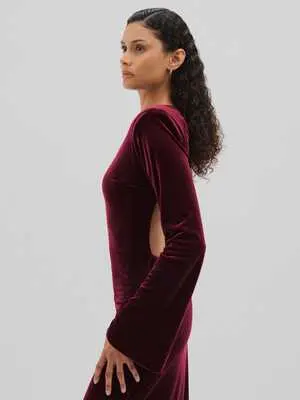 UNDRESS CODE Open-back Velvet Maxi Dress