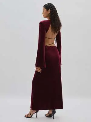 UNDRESS CODE Open-back Velvet Maxi Dress
