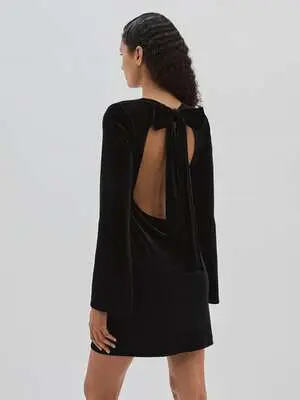 UNDRESS CODE Open-back Velvet Mini Dress