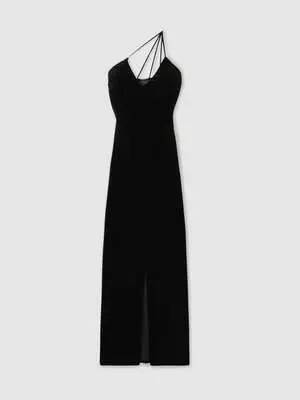 UNDRESS CODE Plunge-neck Velvet Maxi Dress