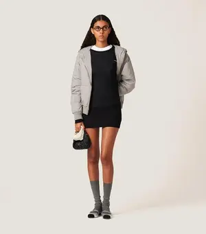 Miu Miu Cotton Mini Dress With Logo