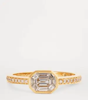 Shay 18kt Yellow And Diamond Illusion Ring
