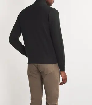 Brioni Cotton-silk-cashmere Zipped Sweater