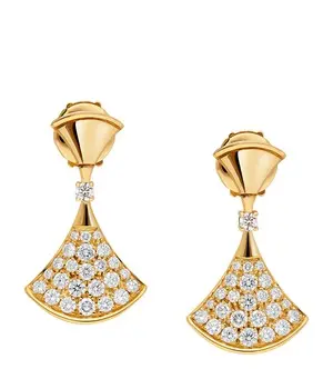 BVLGARI Divas' Dream Diamond And Yellow Earrings - Gold