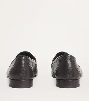 Brioni Grained Deerskin Leather Appia Loafers