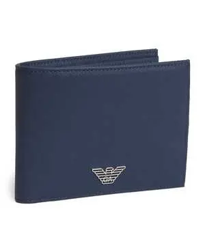 Emporio Armani Leather Bifold Wallet - Blue