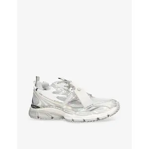 Off-White Mesh And Faux-leather Low-top Trainers - Silver