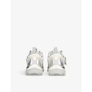 Off-White Mesh And Faux-leather Low-top Trainers - Silver