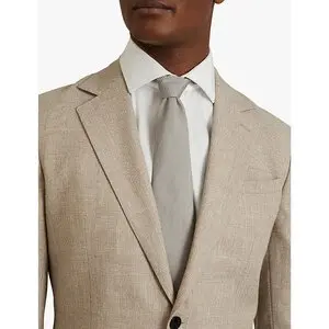 REISS Ceremony Textured Woven Tie - Light Sage