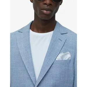 REISS Liam Polka-dot Silk Pocket Square - Light Blue