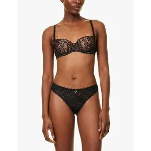 AUBADE Rosessence Comfort Half-cup Stretch-lace Bra - Noir