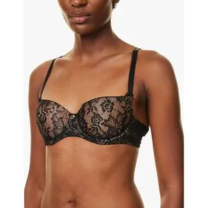 AUBADE Rosessence Comfort Half-cup Stretch-lace Bra - Noir