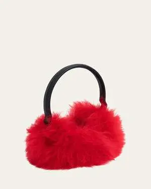 Gorski Lamb Shearling Earmuffs - Red