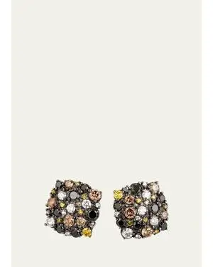 Paul Morelli Black Gold Confetti Mixed-diamond Stud Earrings - White