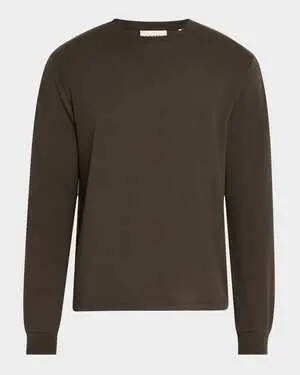 FRAME Men & Apos;s Duofold Crew T-shirt Dark Taupe