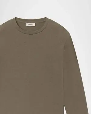 FRAME Apos;s Duofold Crew T-shirt - Soft Olive