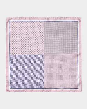 Eton Four-sided Silk Pocket Square Med Pink