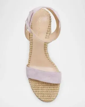 GIANVITO ROSSI Gianvito Rossi Suede And Raffia Espadrille Sandals Lilac