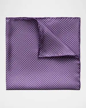 Eton Men & Apos;s Polka Dot Pocket Square Dark Purple
