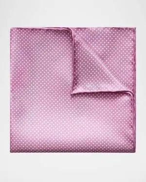Eton Men & Apos;s Polka Dot Pocket Square Medium Pink
