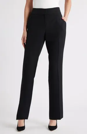 KASPER Ava Straight Leg Pants - Black