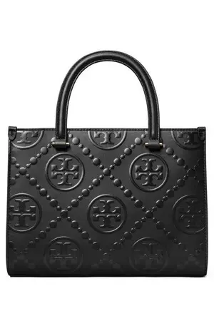 Tory Burch T Monogram Embossed Jacquard Square Tote