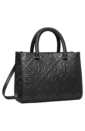 Tory Burch T Monogram Embossed Jacquard Square Tote
