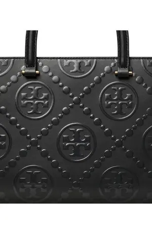 Tory Burch T Monogram Embossed Jacquard Square Tote