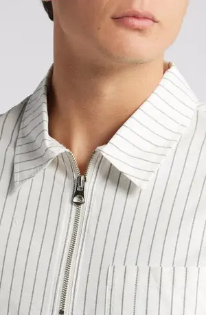SCHOTT Stripe Quarter Zip Shirt