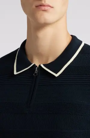SCHOTT Tipped Quarter Zip Polo