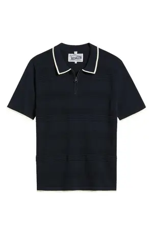 SCHOTT Tipped Quarter Zip Polo