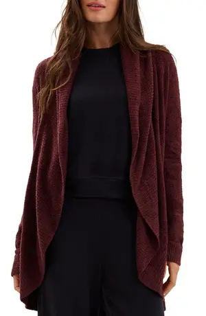 Barefoot Dreams Cozychic® Lite® Circle Cardigan - Deep Garnet