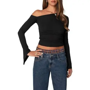 EDIKTED Stacie Ruched One-shoulder Top