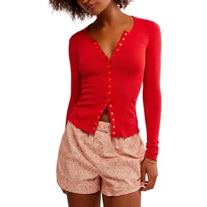 Free People Intimately Fp Going Places Cardigan - Cherry Crush