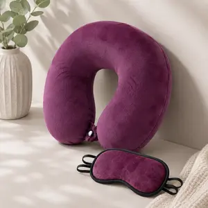 PURSONIC 2 Memory Foam Travel Pillows With Sleep Masks