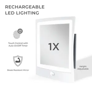 ZADRO Fogless Lighted Shower Mirror With Mount & Rechargeable