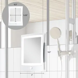 ZADRO Fogless Lighted Shower Mirror With Mount & Rechargeable