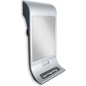 ZADRO Fogless Lighted Shower Mirror With Suction Cup Mounting & Squeegee - Silver
