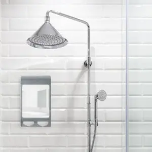ZADRO Fogless Shower Mirror With Razor Holder & Squeegee - Gray