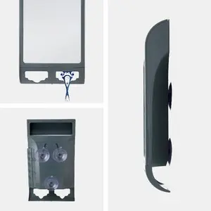 ZADRO Fogless Shower Mirror With Razor Holder & Squeegee - Gray
