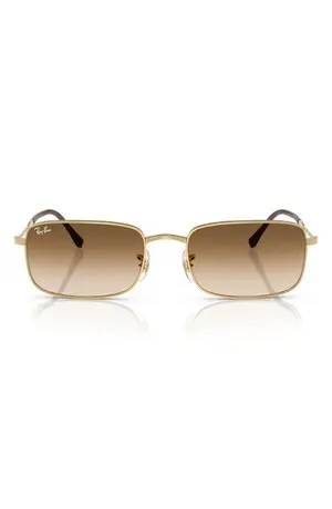 Ray-ban 59mm Gradient Rectangle Sunglasses - Gold Flash