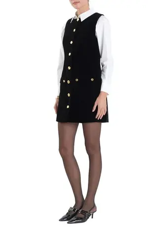 English Factory Sleeveless Velvet Mini Dress