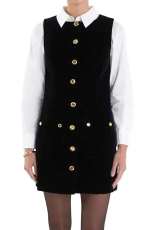English Factory Sleeveless Velvet Mini Dress