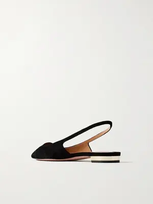 AQUAZZURA Alex Rivière Suede Slingback Flats