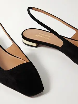 AQUAZZURA Alex Rivière Suede Slingback Flats