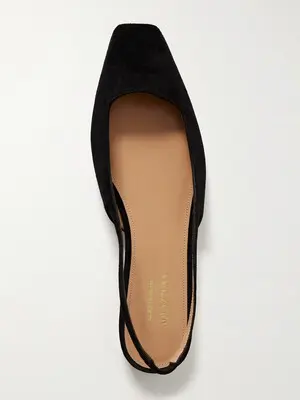AQUAZZURA Alex Rivière Suede Slingback Flats