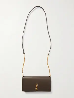 Saint Laurent Cassandre Strap Leather Phone Case - Green