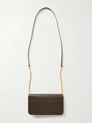 Saint Laurent Cassandre Strap Leather Phone Case - Green