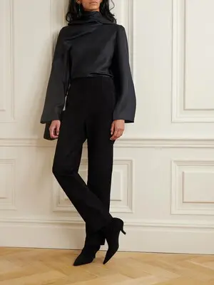 RÓHE Suede Straight-leg Trousers