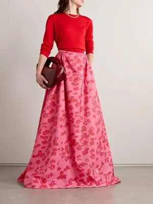 Bernadette Elle Floral-print Taffeta Maxi Skirt